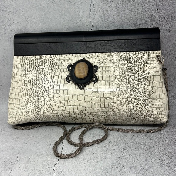 Maya | Bags | Maya Leather Shoulder Baglarge Tote With Braided Silver ...